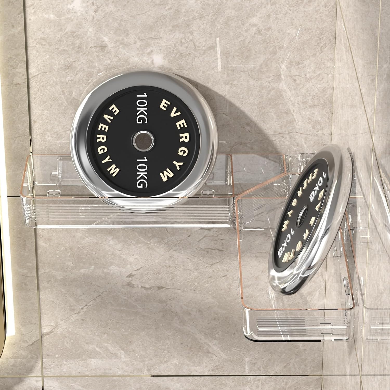 Clear Corner Adhesive Shower Caddy, Acrylic Wall Mounted Shower Shelf ...