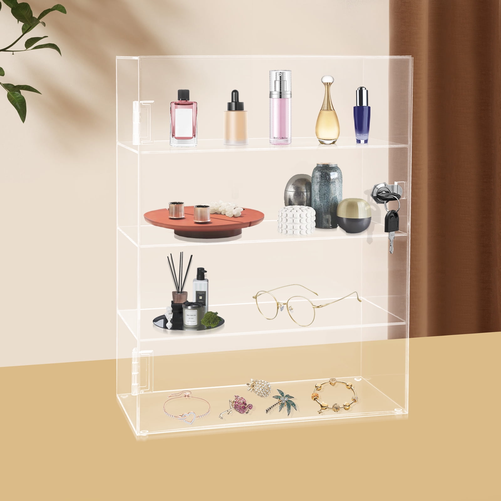 Clear Countertop Display Case 4 Layer Acrylic Showcase Modern ...