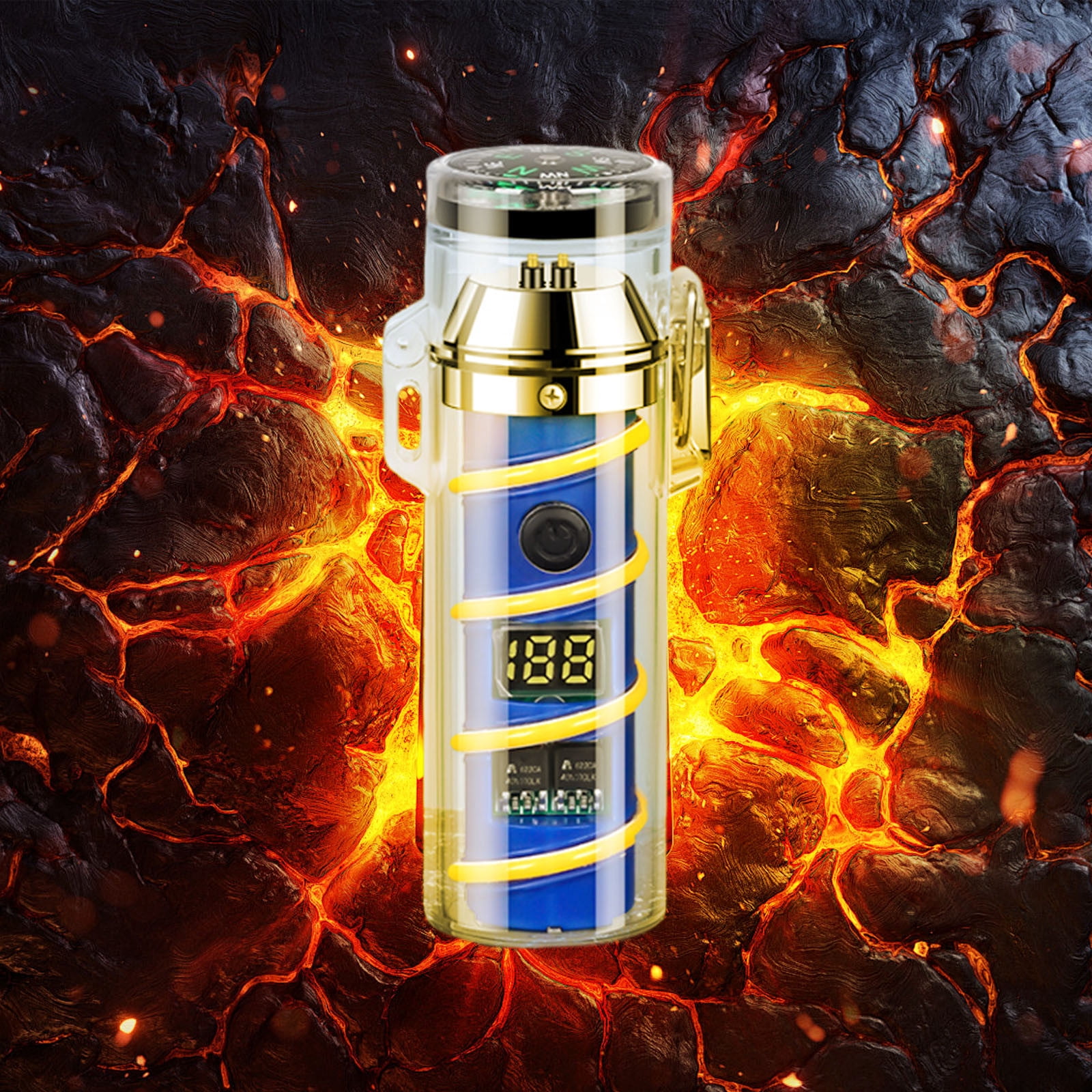 Clear Cover Electric Rechargeable Lighter with Digital Display,USB ...