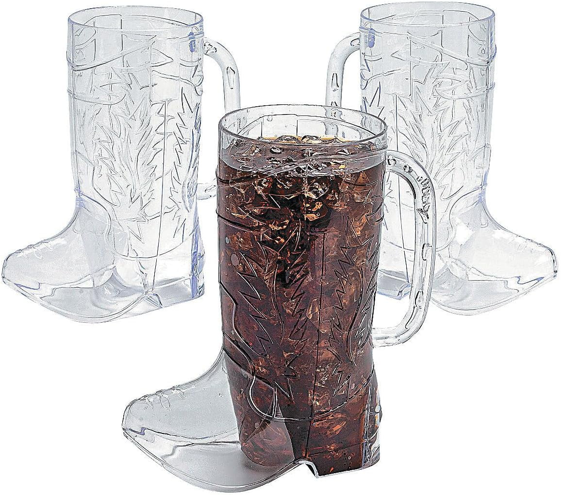 Clear Cowboy Boot Plastic Mugs - Ideal for Western-themed Parties ...
