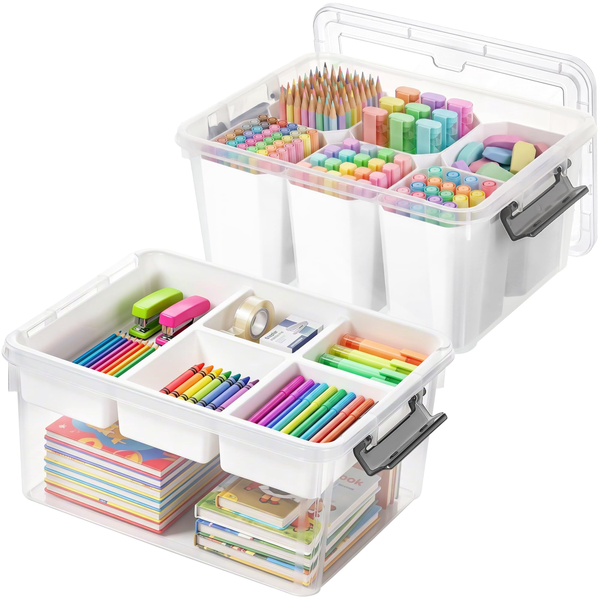 Clear Craft Organizers and Storage Box with Removable Tray - Walmart.com