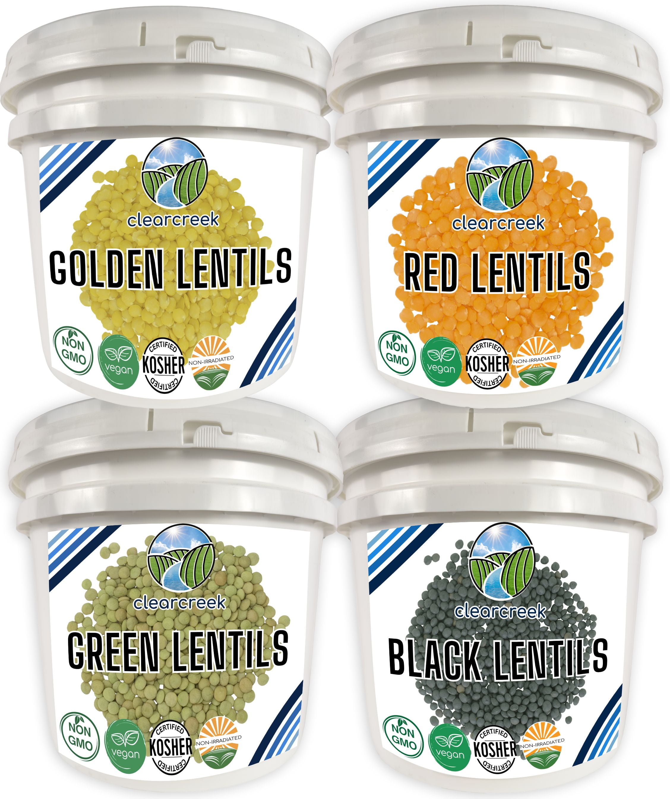 Clear Creek 100 lb Mixed Lentil Bundle: Beluga, Gold, Green, Red ...