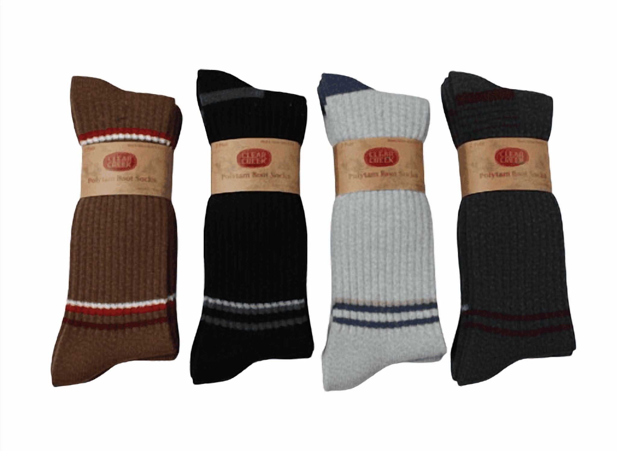 Clear Creek Men’s 4 Pack Polytam Boot Socks – Assorted Colors, Warm ...