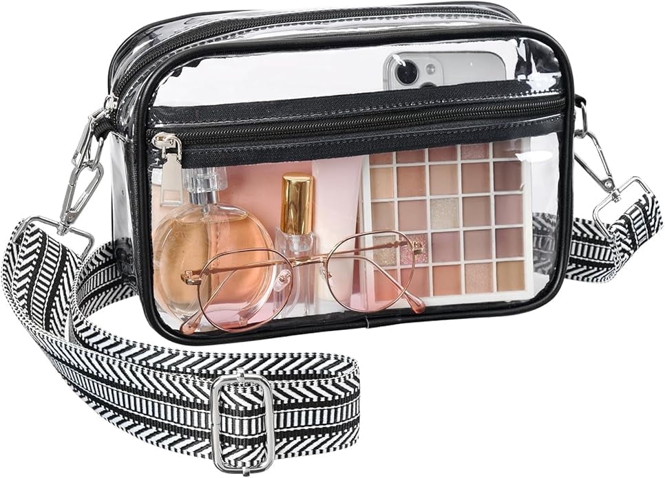 Clear Crossbody Bag Stadium Approved, Clear Purse for Women ...