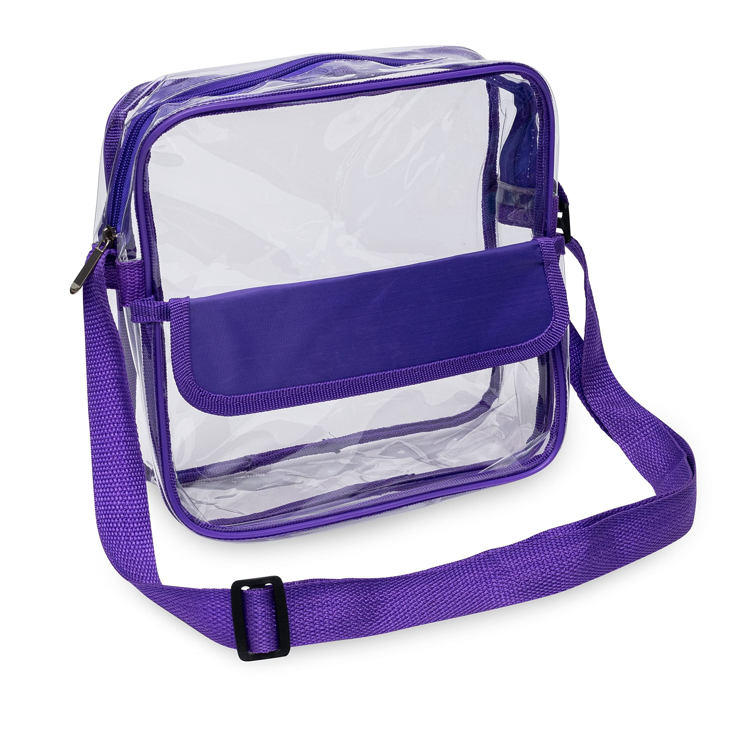 Clear Crossbody Purse - See-Through Vinyl Bag with Zipper, Front Pocket ...
