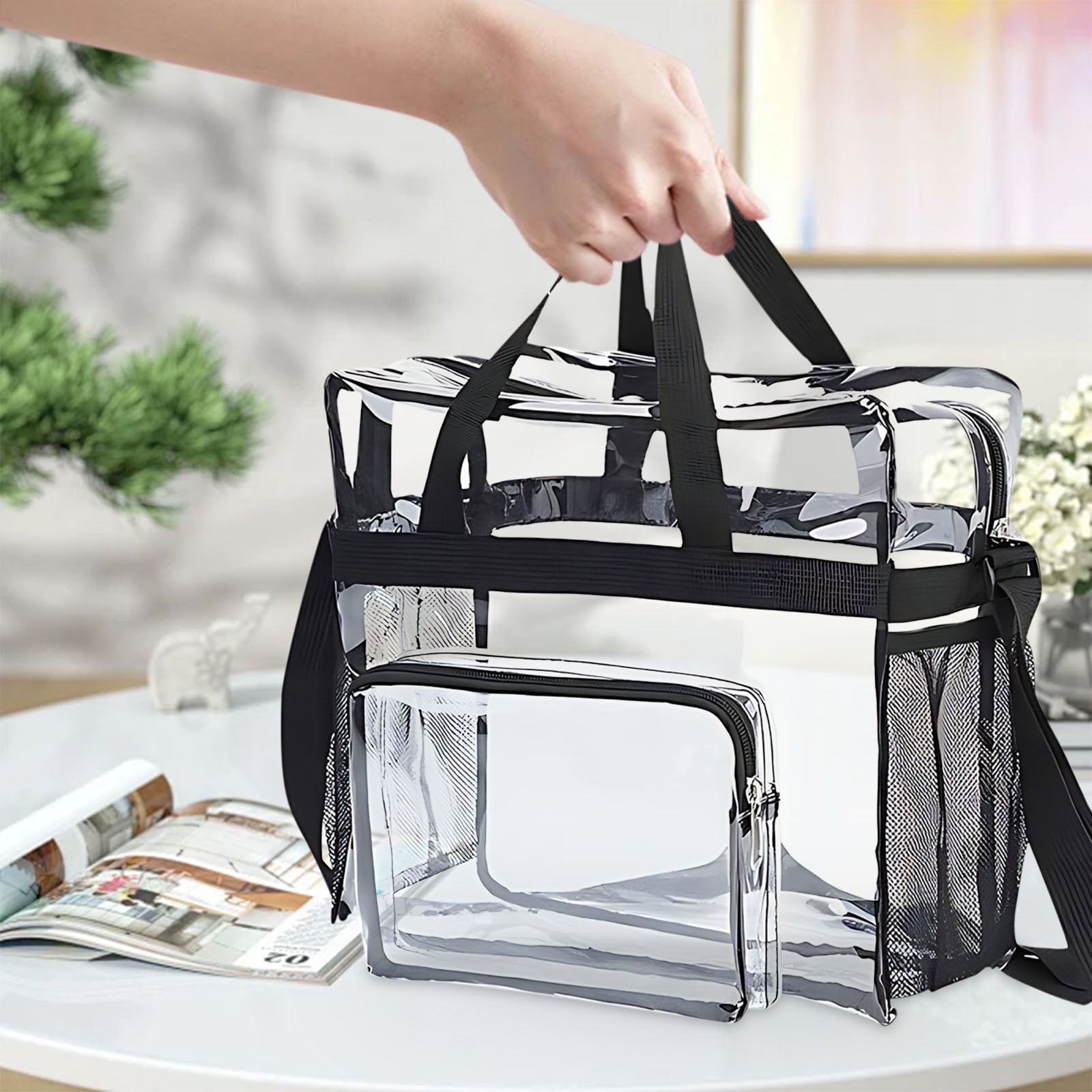 Clear Crossbody Sling Backpack Heavy Duty PVC Transparent Backpack See ...