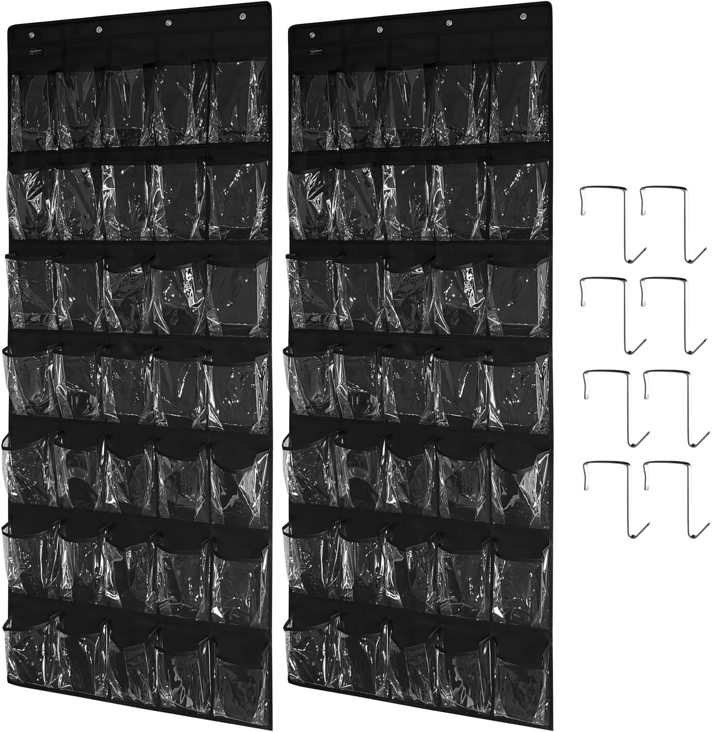 Clear Crystal 2 Pack 35 Pockets Large Hanging Shoe Organizer Over The ...