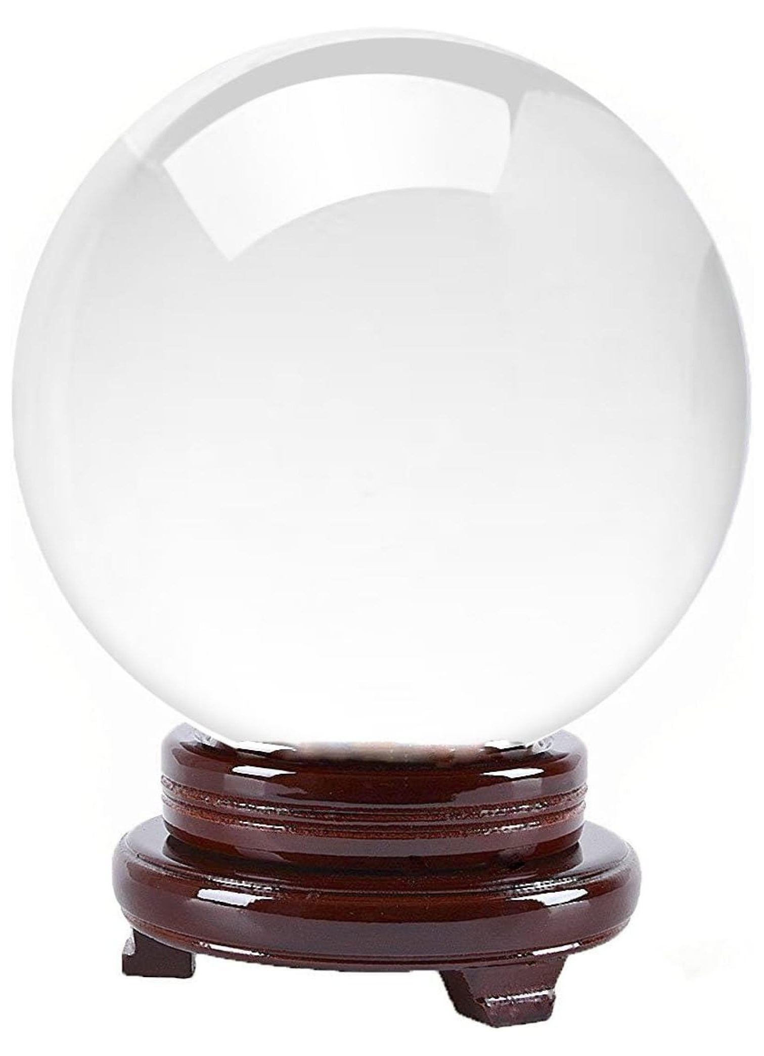 Clear Crystal 8 inch (200mm) Diameter with Wooden Stand - Walmart.com