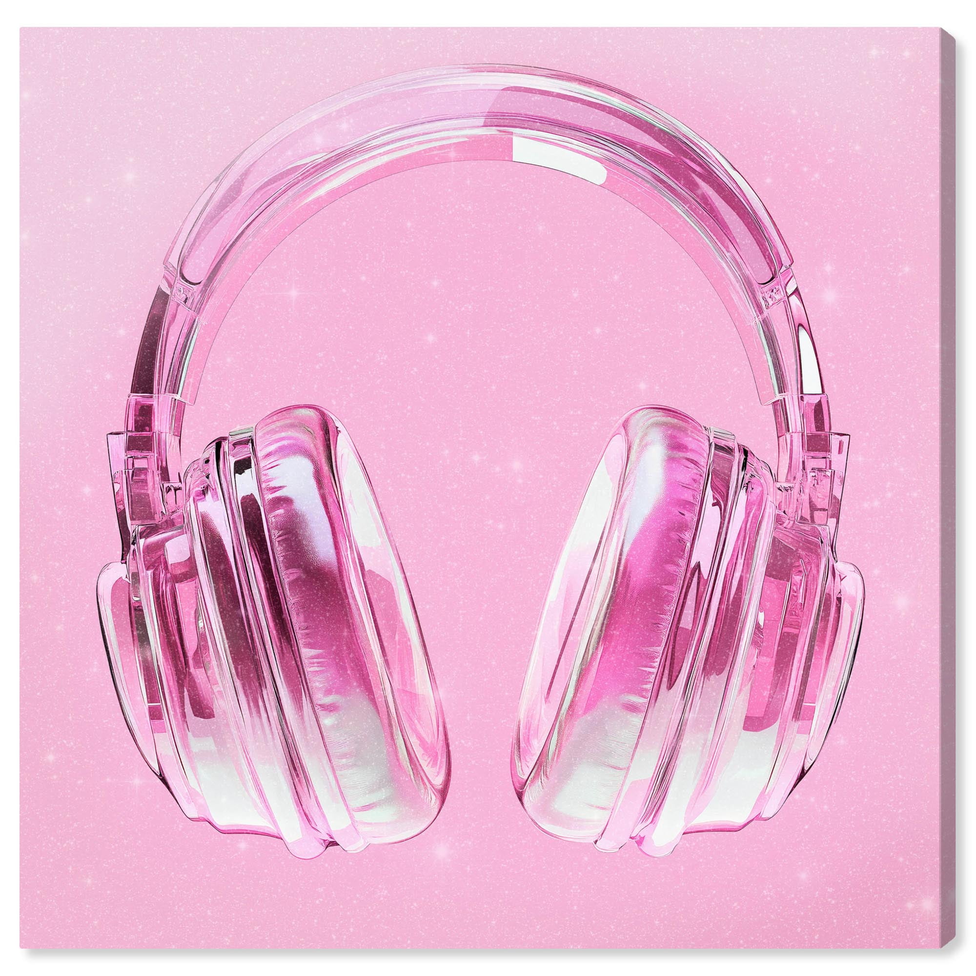 Clear Crystal Headphones Canvas Pink Gaming Prints by Art Remedy ...