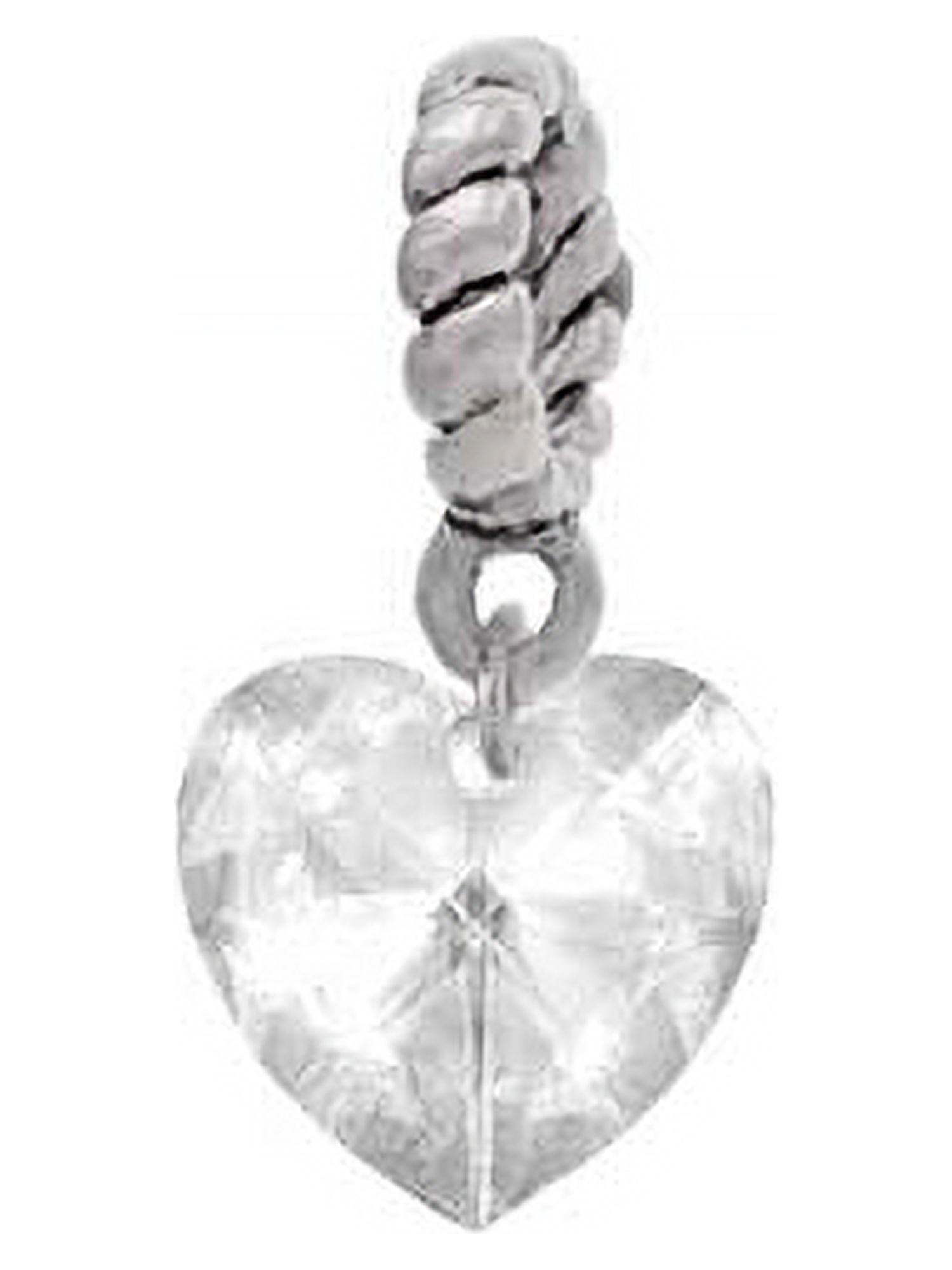 Clear Crystal Heart - Rope Charm Bead - Walmart.com