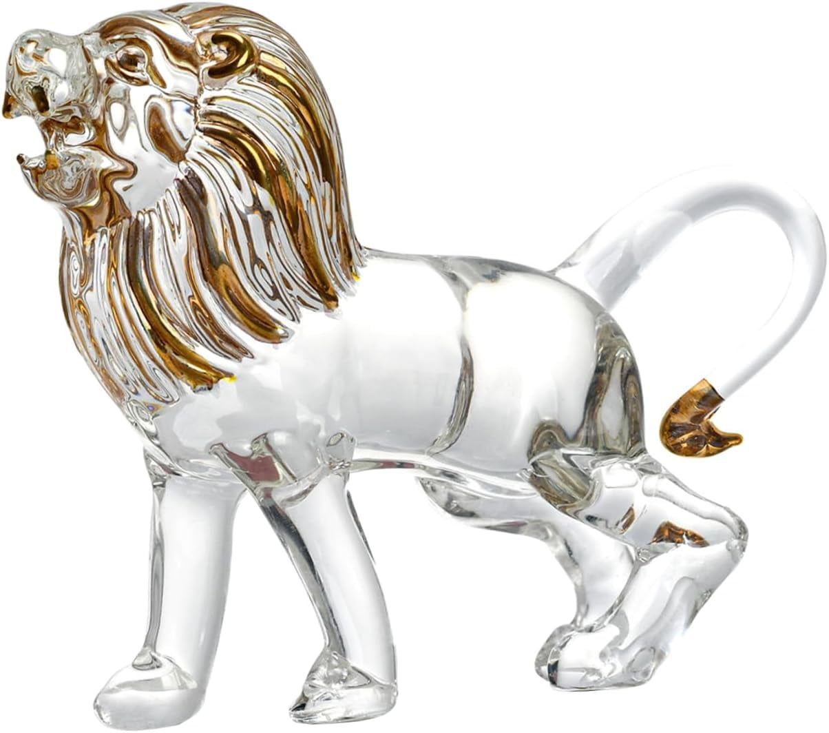 Clear Crystal Lion Figurine 6.1inch, Animal Collectible Decoration for ...