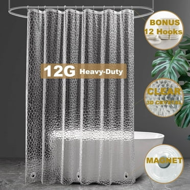 Inosoo Clear Green Shower Curtain Liner, 100% EVA Heavy Duty Shower Liner for Daily or Christmas ...