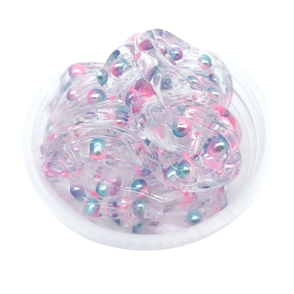 Clear Crystal Slime Multicolor Beads Fluffy Soft Clay Decompression ...
