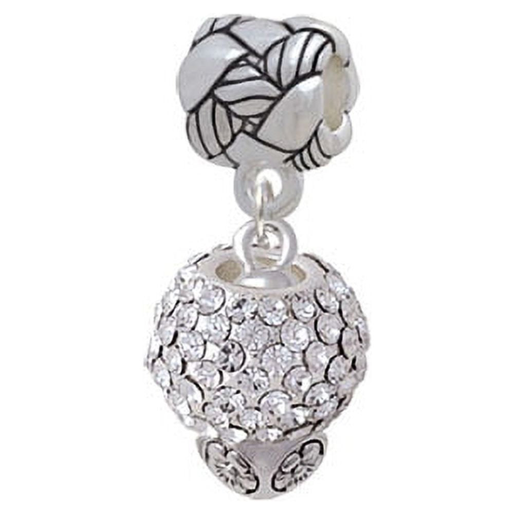 Clear Crystal Sparkle Spinner - Woven Rope Charm Bead - Walmart.com
