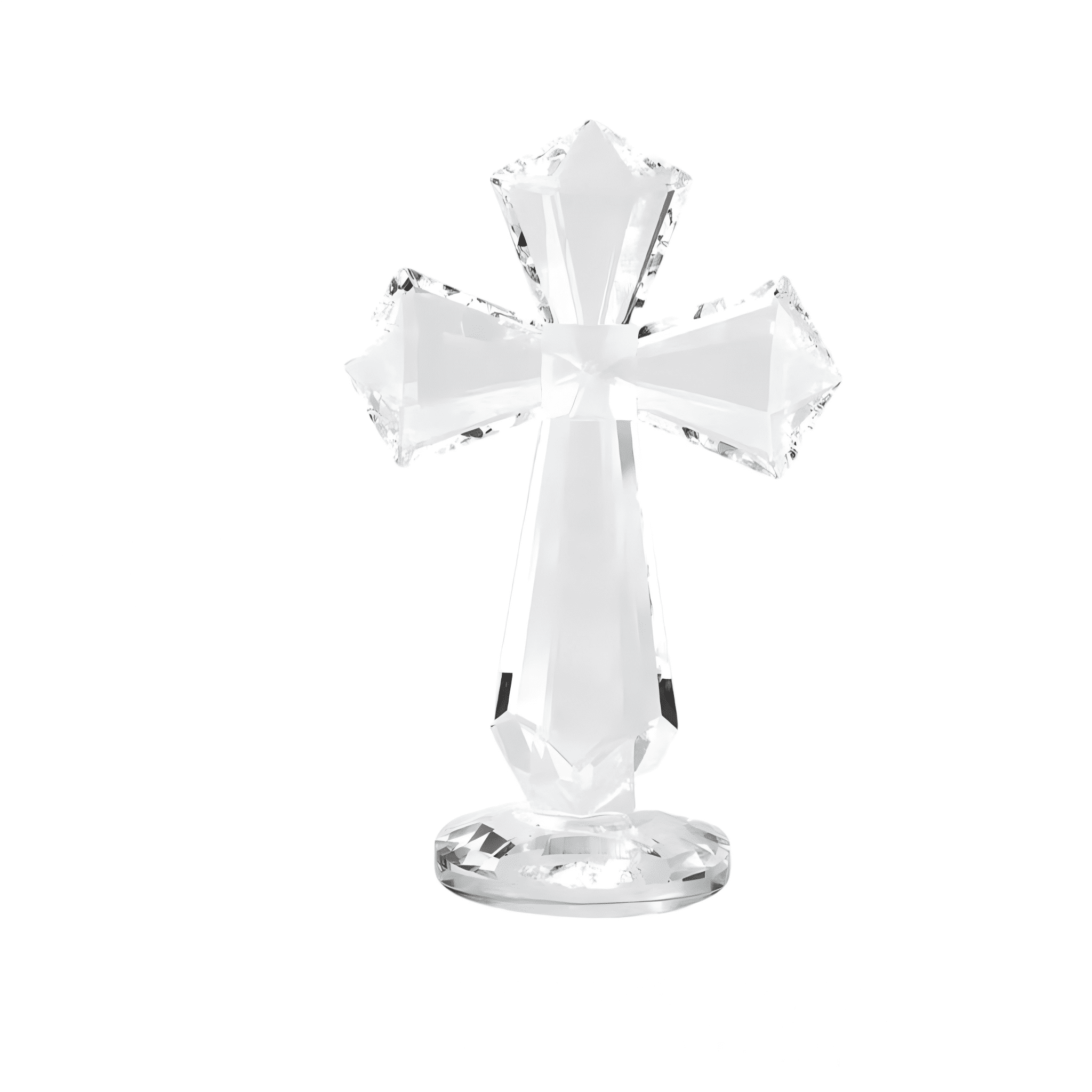 Clear Crystal Standing Cross Figurine Desk Decor, Spiritual Gift for ...