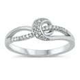 Clear Cubic Zirconia Swirl Infinity Ring Sterling Silver-10 - Walmart.com