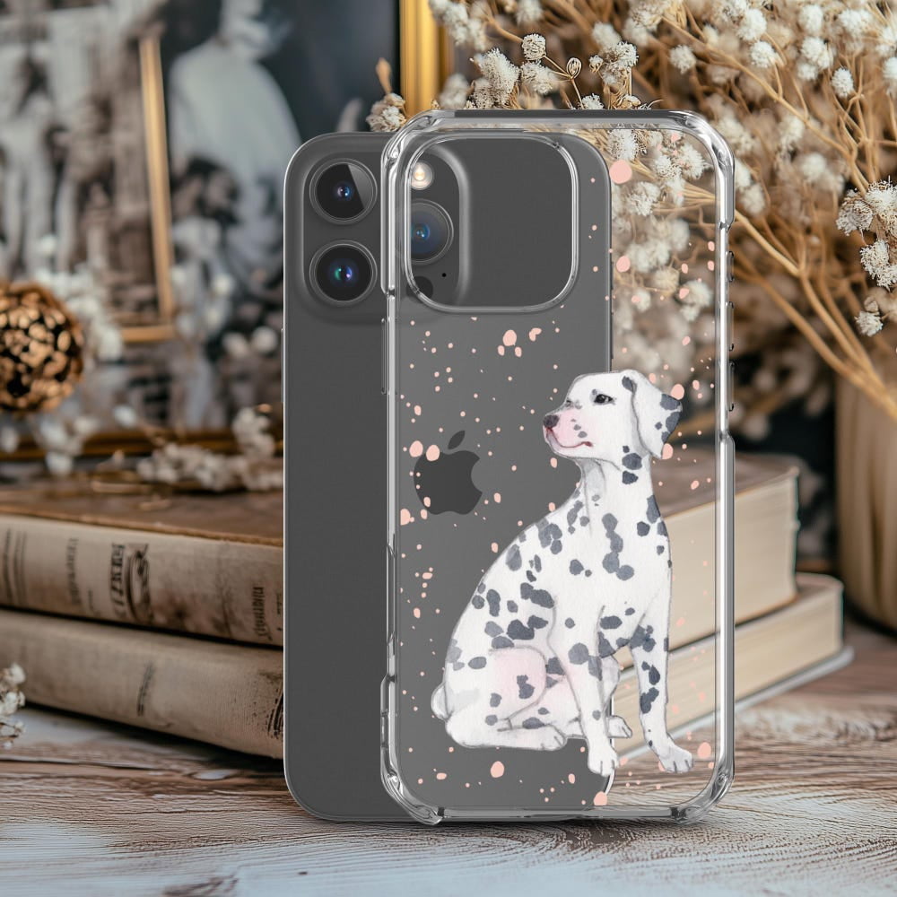 Clear Dalmatian Pet Dog Themed Animal Gift Phone Case 17 16 15 14 13 12 ...