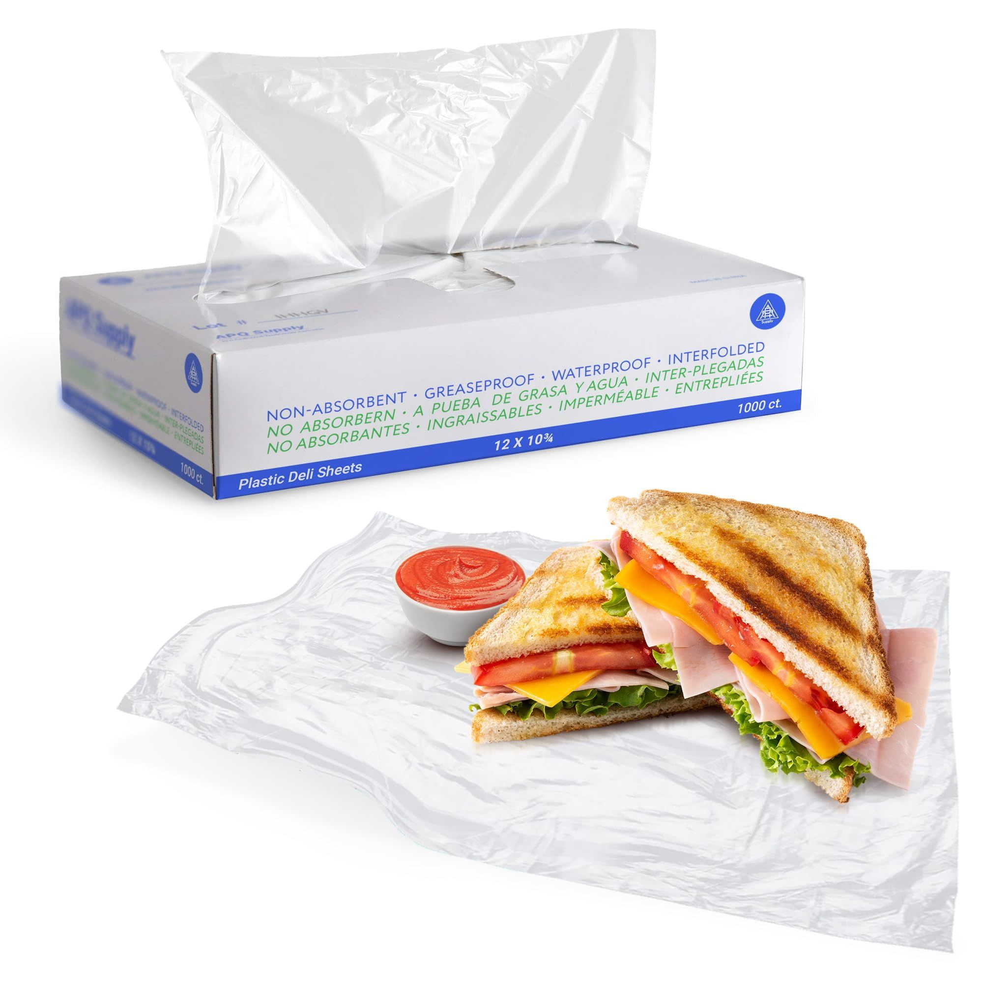 Clear Deli Plastic Sheets, 12 x 10.75 Inch. Pack of 1000 Sandwich Wraps ...