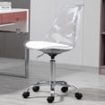 Clear Desk Chair with Cushion, Armless Acrylic Rolling Chair Height ...