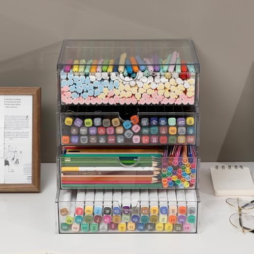 Clear Desk Organizers and Accessories, Plastic Drawer Organizer for ...