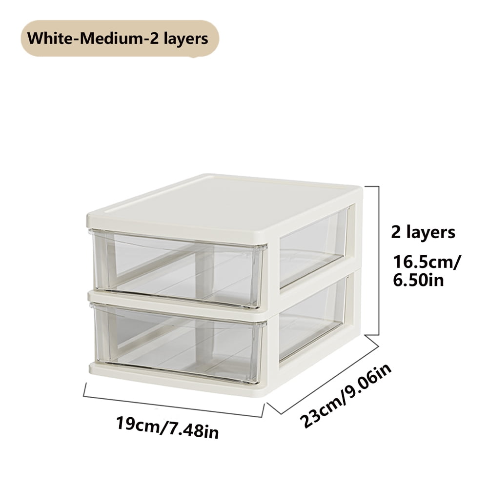 Clear Desktop Storage Box with Drawer Heightened Table Organizer ...