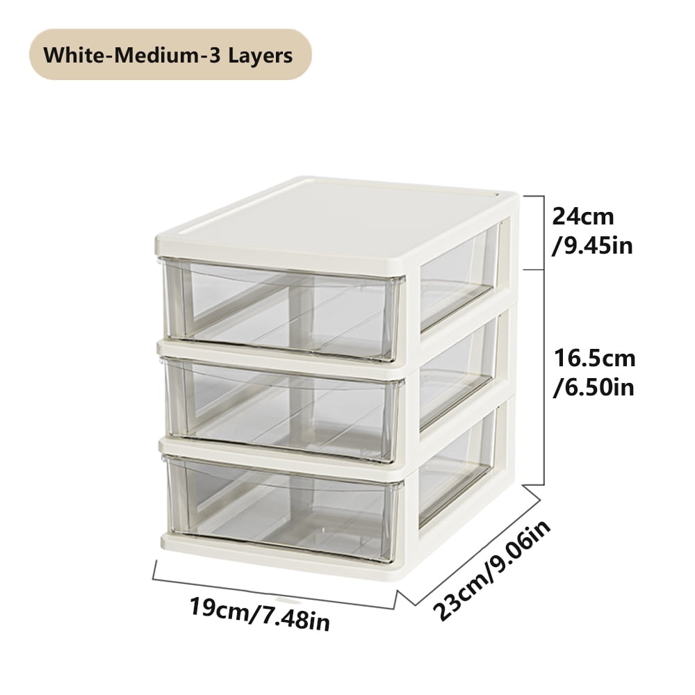 Clear Desktop Storage Box with Drawer Heightened Table Organizer ...