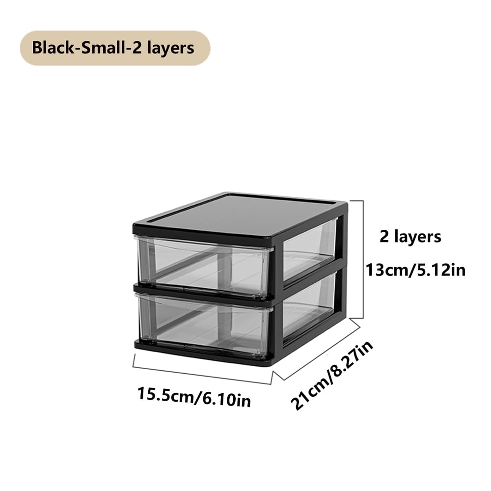 Clear Desktop Storage Box with Drawer Heightened Table Organizer ...