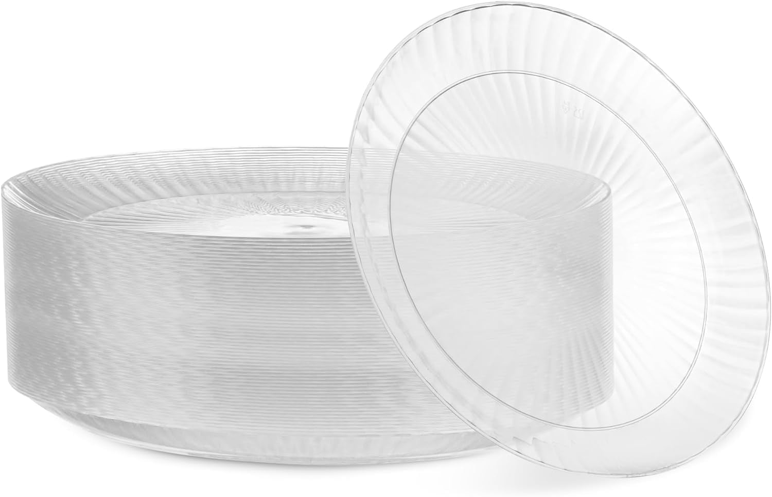 PLASTICPRO Clear Plastic Dessert Plates 6” Plastic Silverware for Party ...