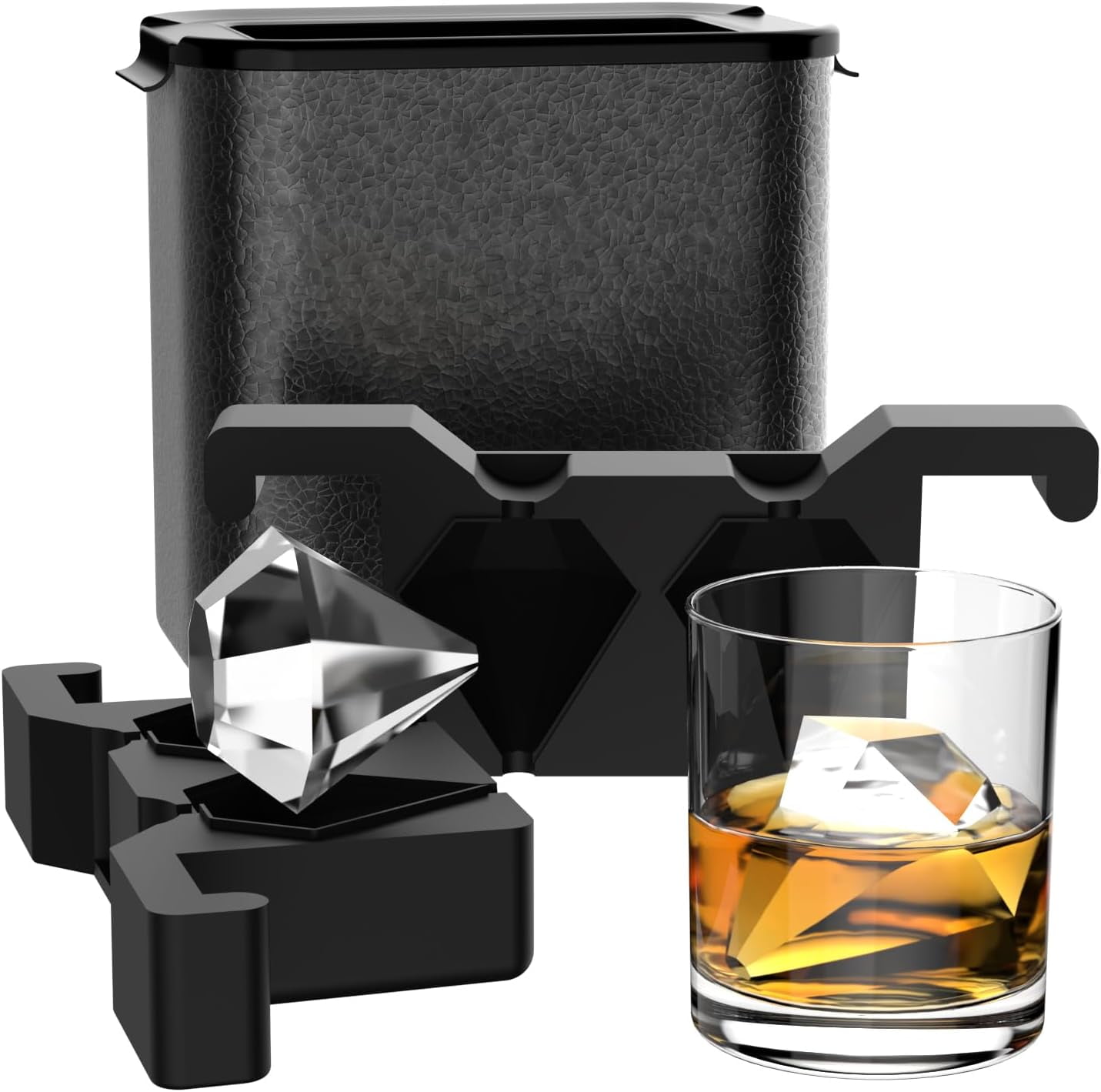 Clear Diamond Ice Cube Tray: Crystal Clear Ice Maker - Large Clear Ice ...
