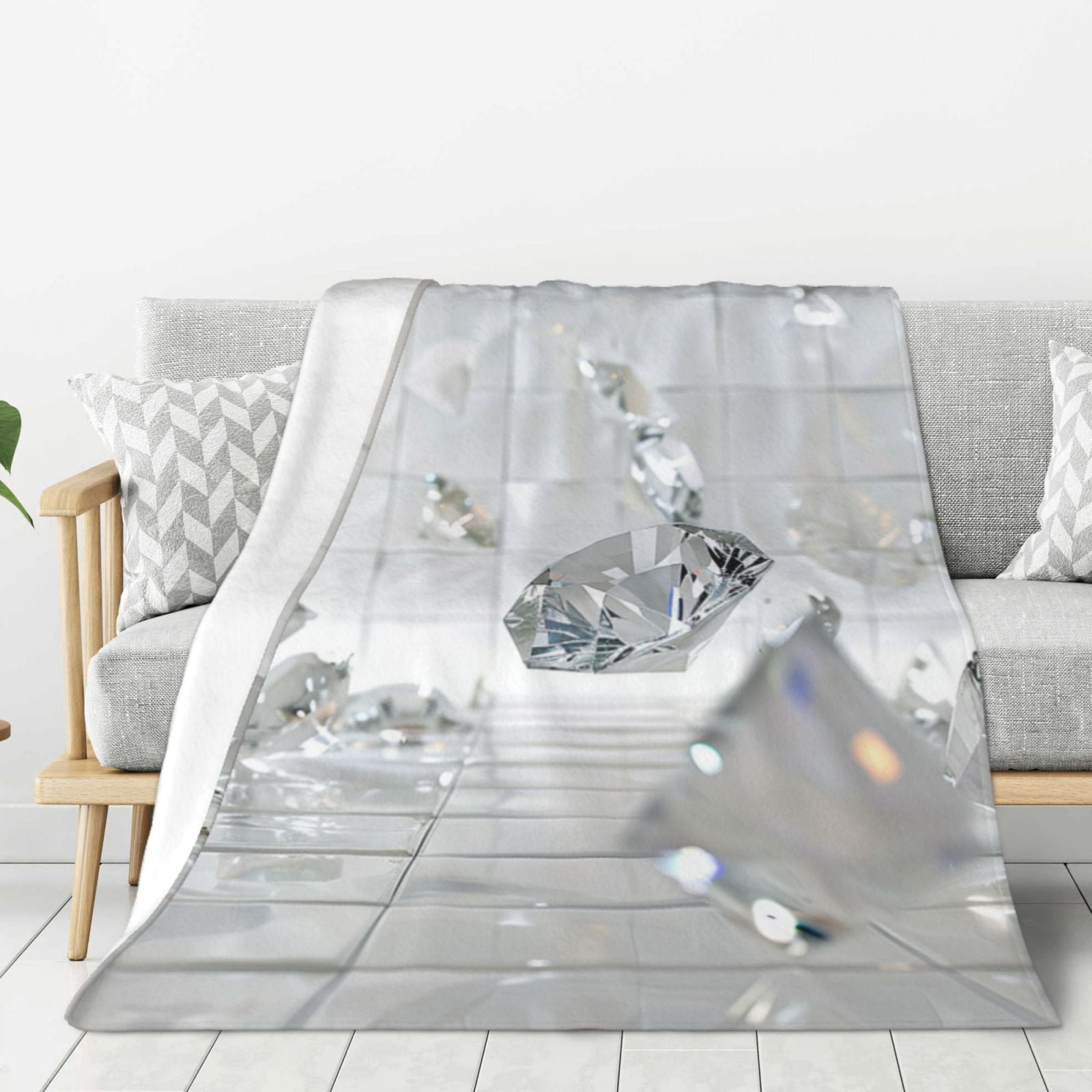 Clear Diamonds Lightweight Plush Fuzzy Cozy Soft Blankets 50"X40" - Walmart.com