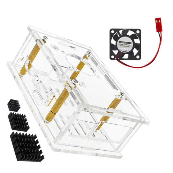 Clear Display Case For Pi 5Max Acrylic Housing Box with Cooling Fan And ...