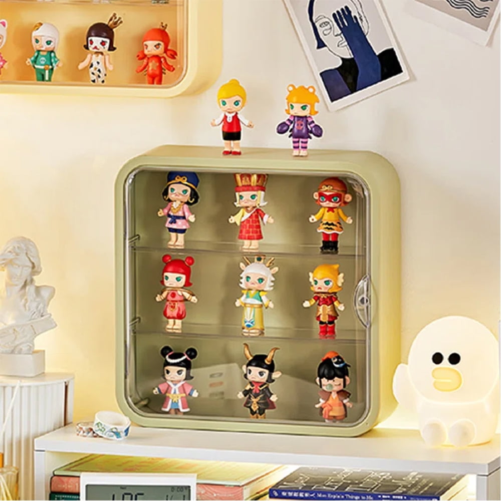 Clear Display Case for Figures, Wall-Mounted Doll Storage Box,Clear ...