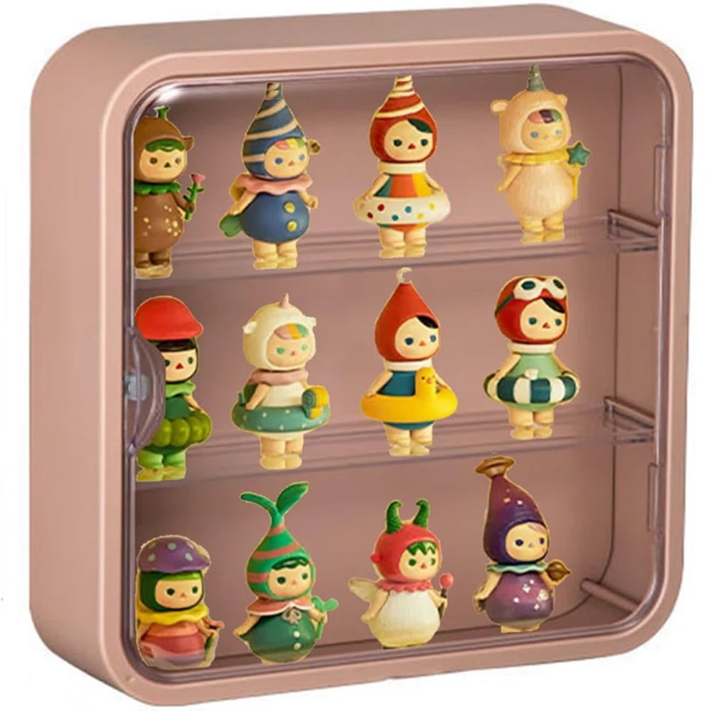Clear Display Case for Figures, Wall-Mounted Doll Storage Box,Clear ...