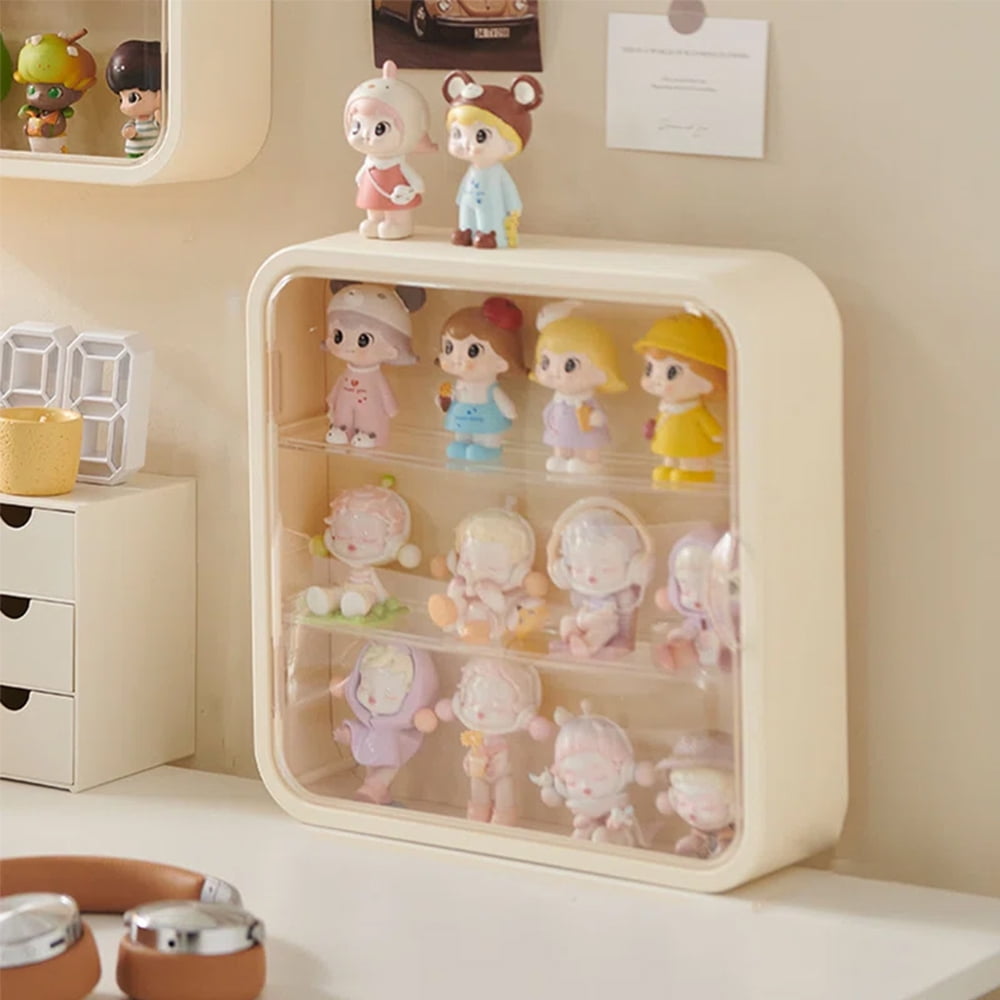 Clear Display Case for Figures, Wall-Mounted Doll Storage Box,Clear ...
