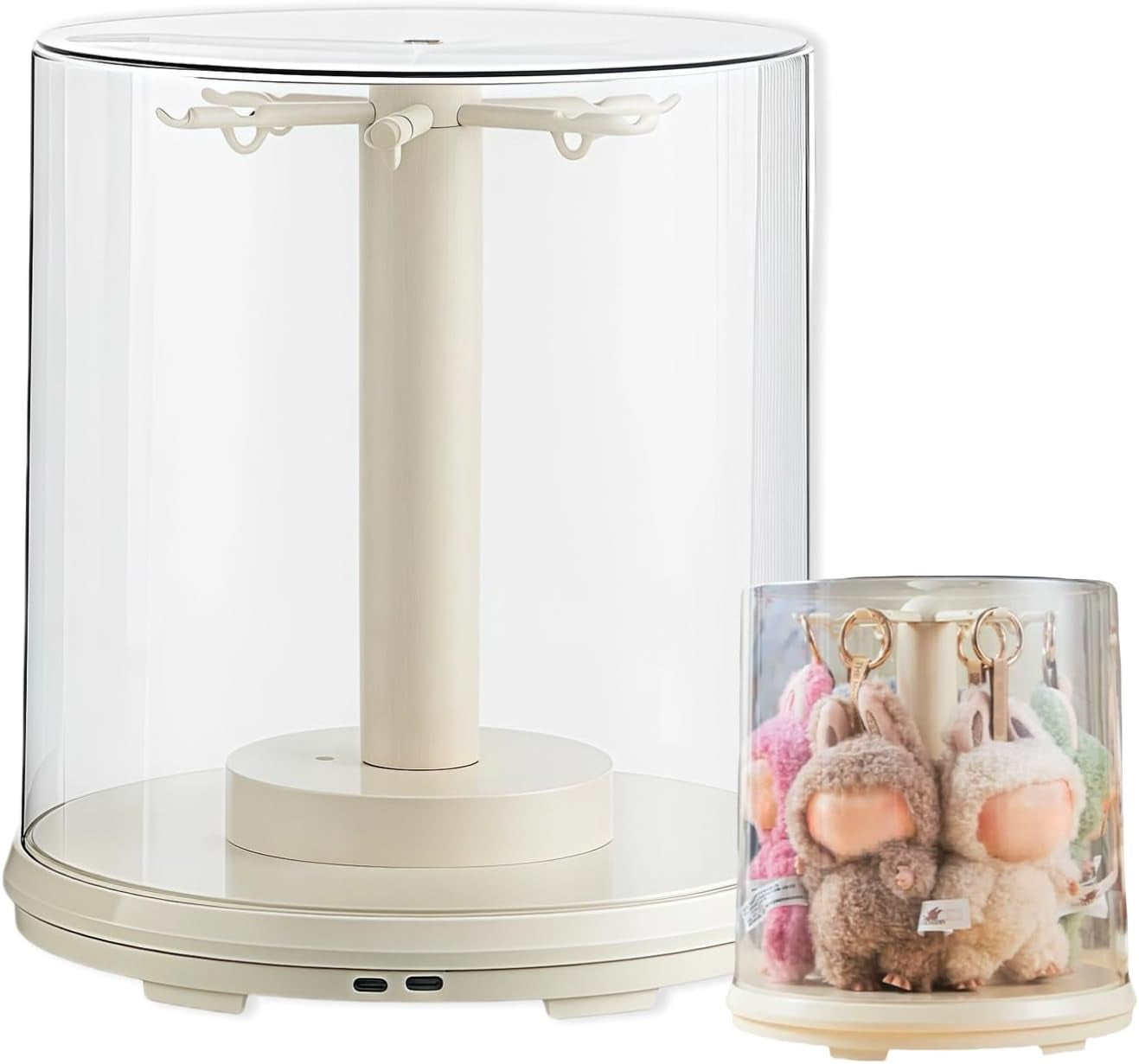 Clear Display Case for Plush Dolls and Collectible Toys, 360° Rotating ...