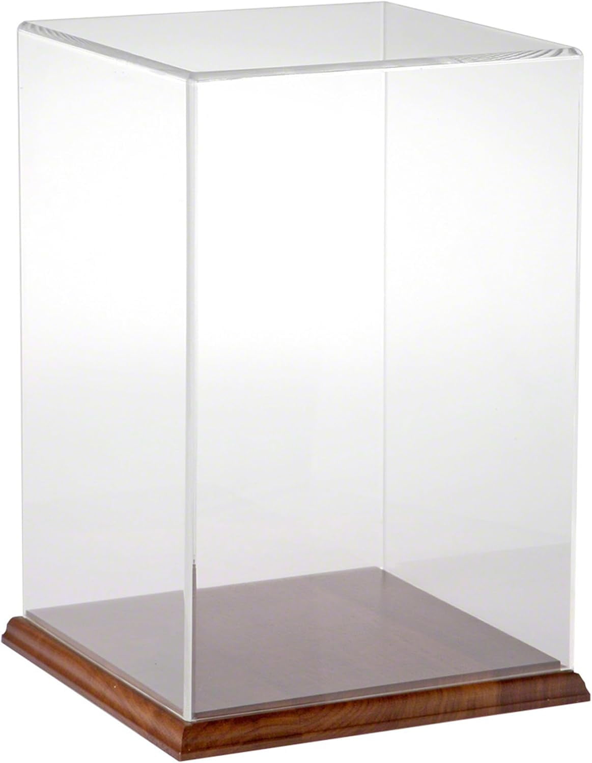 Clear Display Case with Hardwood Base, 8" W x 8" D x 12" H - Walmart.com