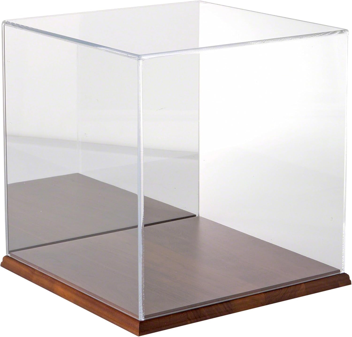 Clear Display Case with Hardwood Base (Mirror Back), 12" x 12" x 12 ...