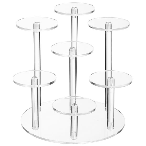 Clear Display Stand Multi Tier Collection Display Rack Pedestal Round ...
