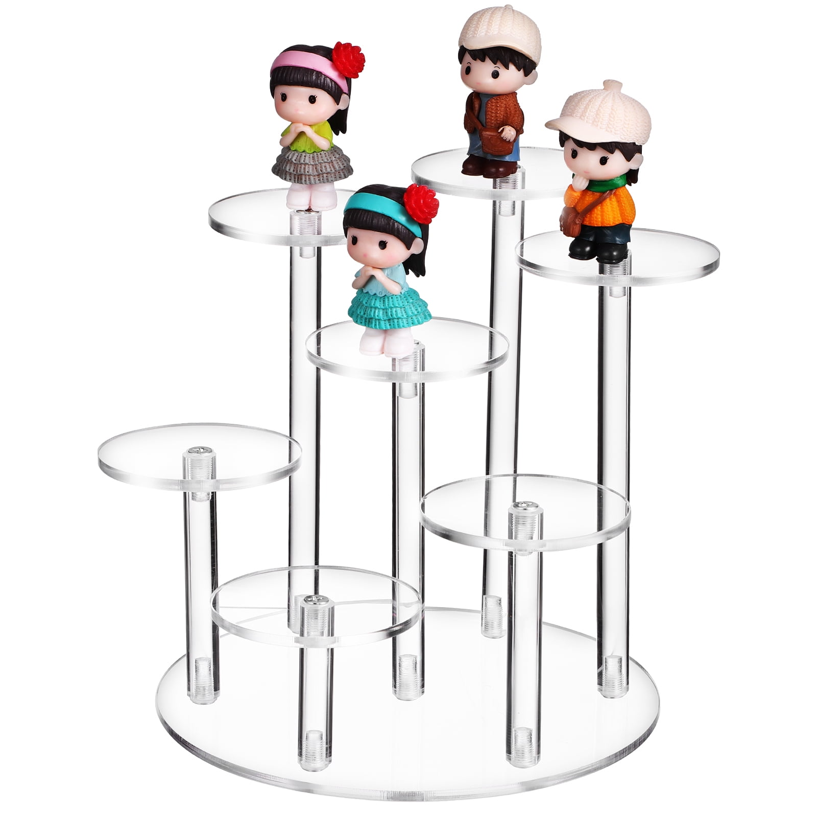 Clear Display Stand Multi Tier Collection Display Rack Pedestal Round ...