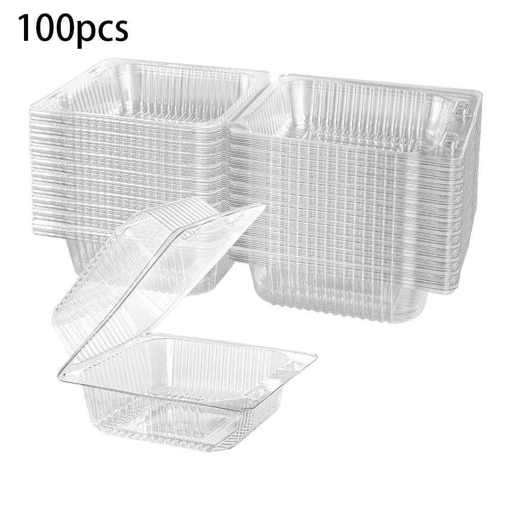 Clear Disposable Plastic Clamshell Food Containers - Hinged Lid Take ...