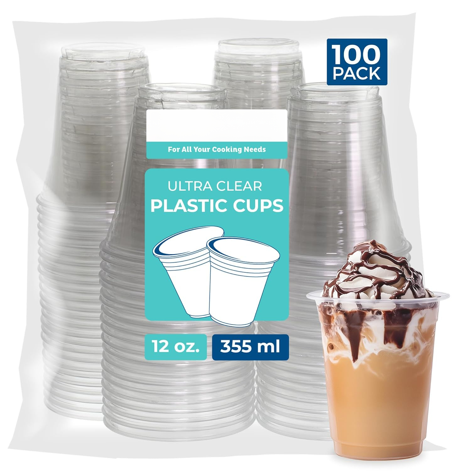 Clear Disposable Plastic Cups, Clear Plastic Cups Tumblers, Heavy-duty ...