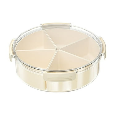 [100 Pack] 10 Inch Round Plastic Appetizer Tray with Lid - 5 ...