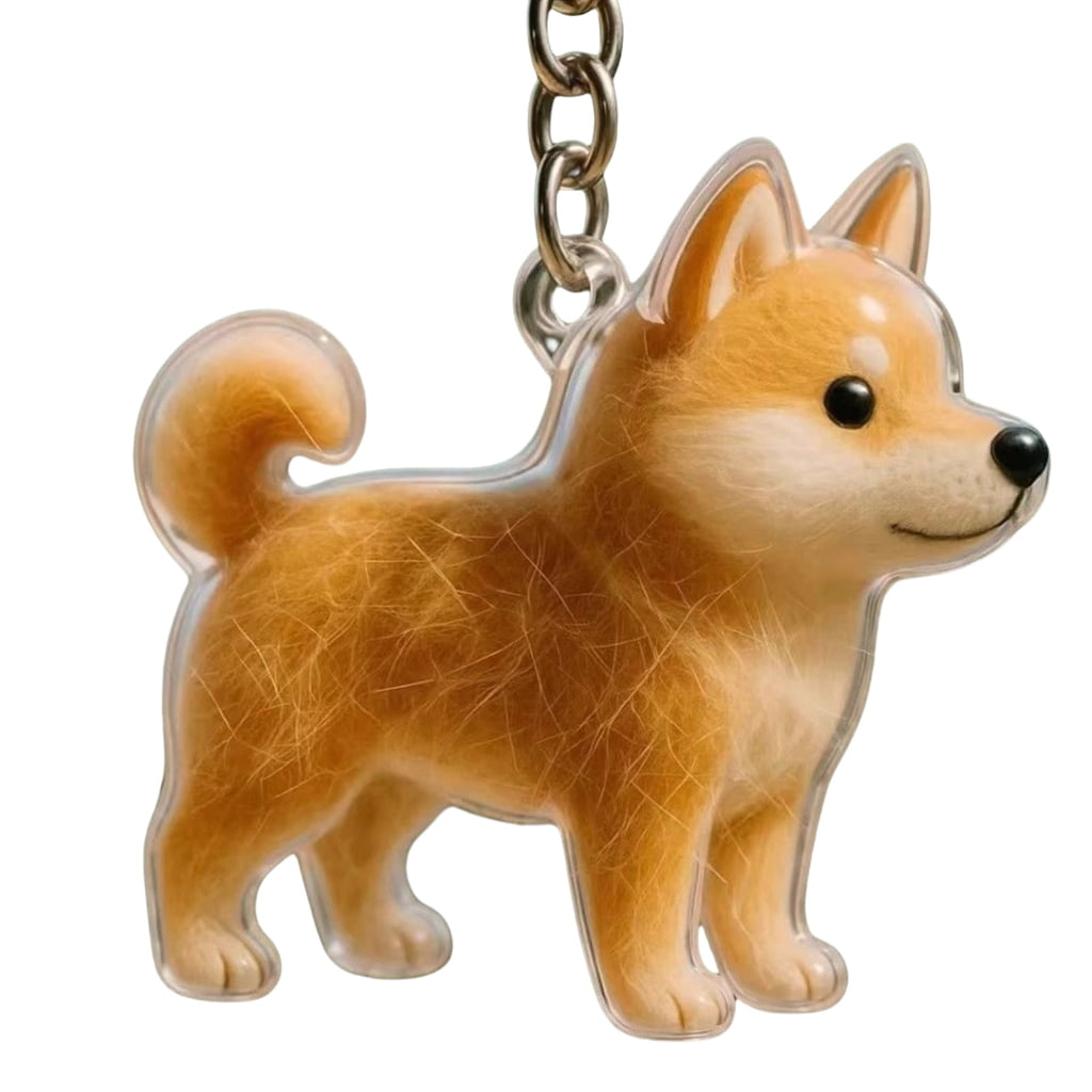 Clear Dog Hair Storage Charm Keychain Memorial Jewelry Pet Furs ...