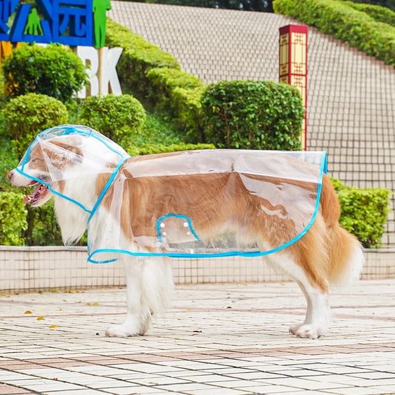 Clear Dog Raincoat, Transparent PVC Cape Style Pet Rain Jacket with ...