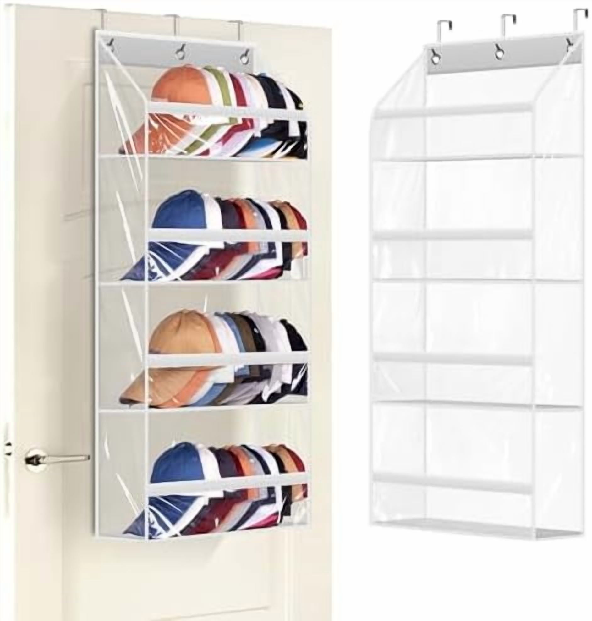 Clear Over the Door Hat Racks for Baseball Caps, Hold 48 Caps Hat ...