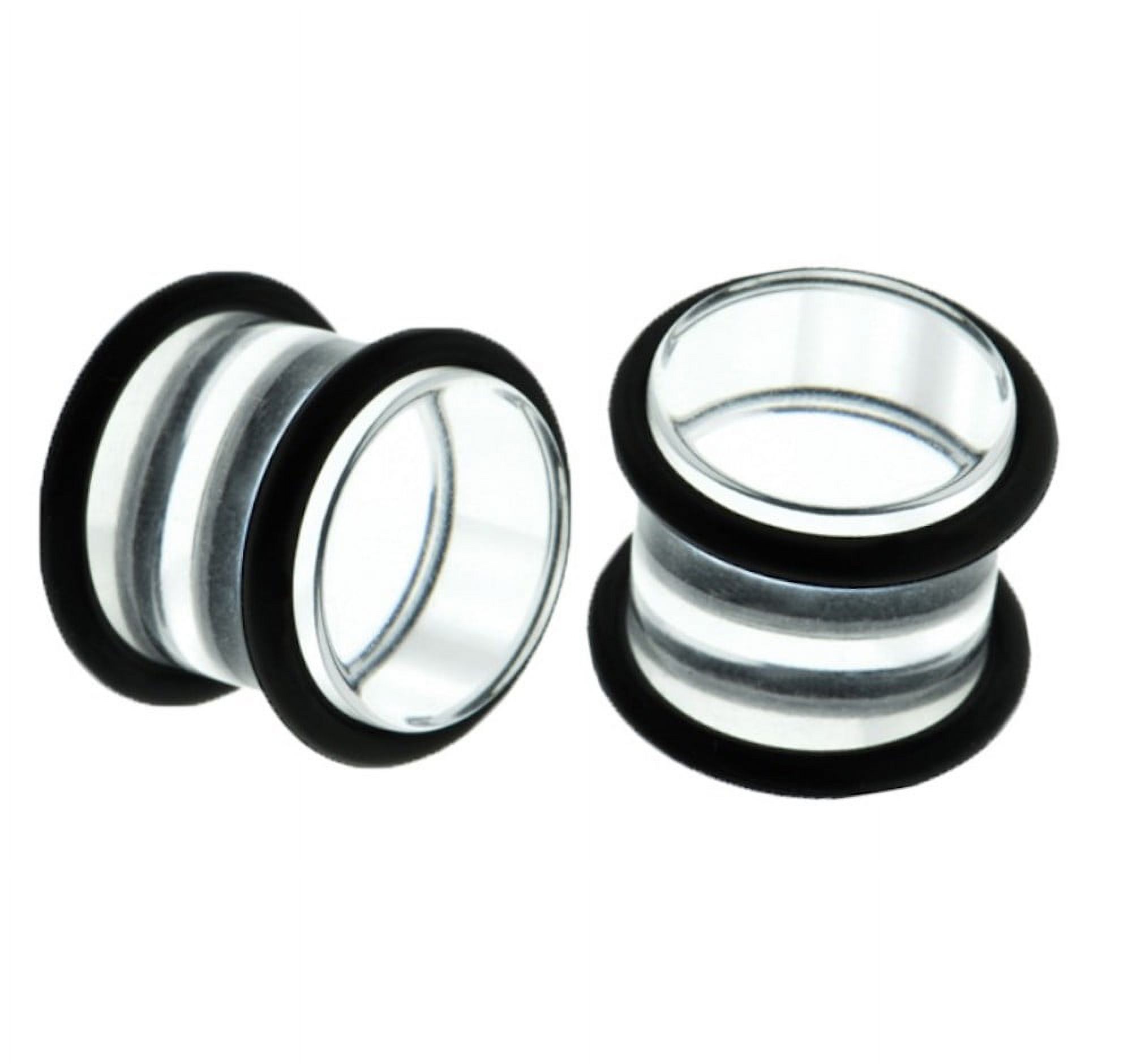 Clear Double O-Ring Acrylic Gauges/Plugs 4G (5MM) 2 Piece (1 Pair) (B/6 ...