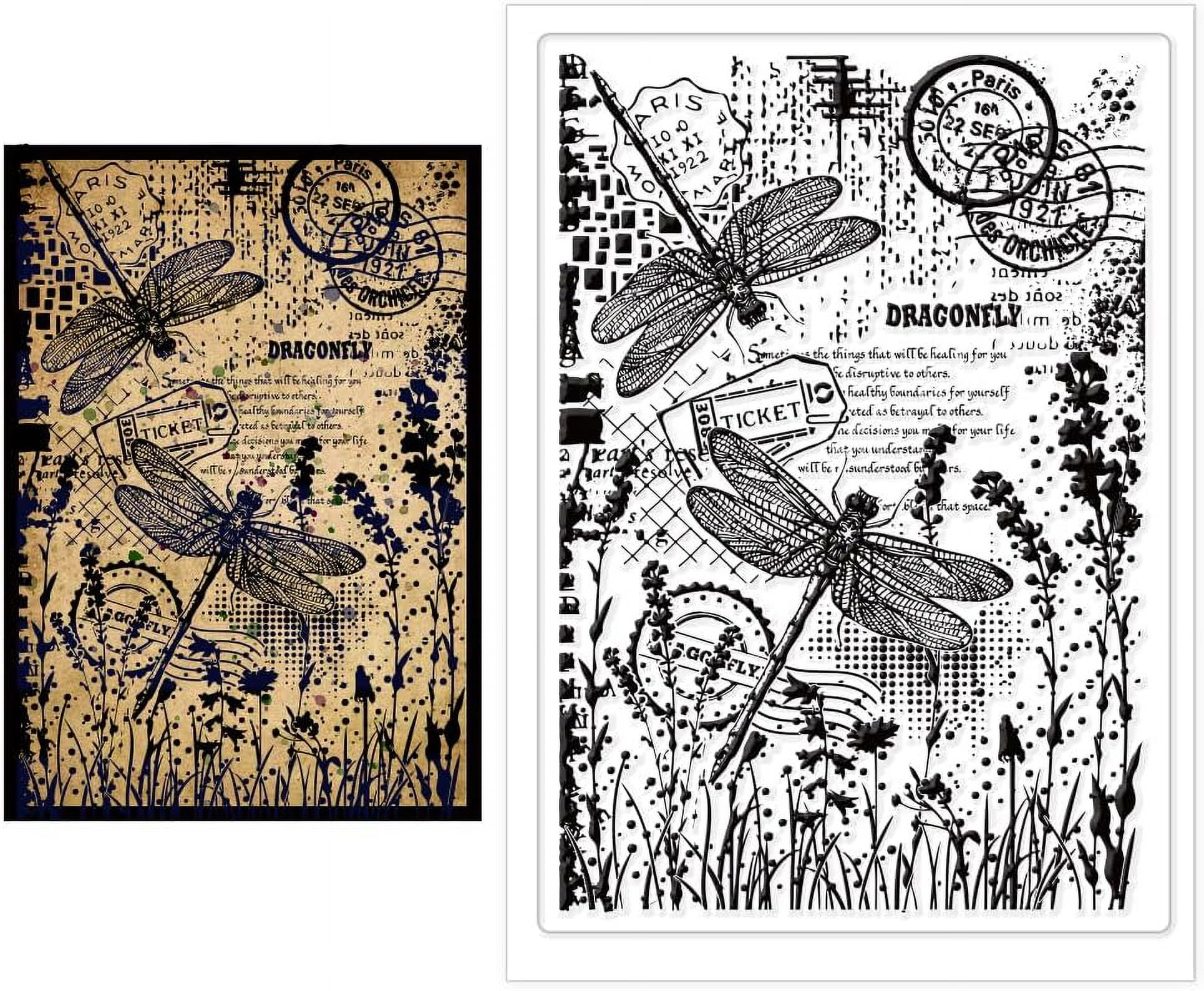 Clear Dragonfly Silicone Stamps Dragonfly Text Background Transparent ...