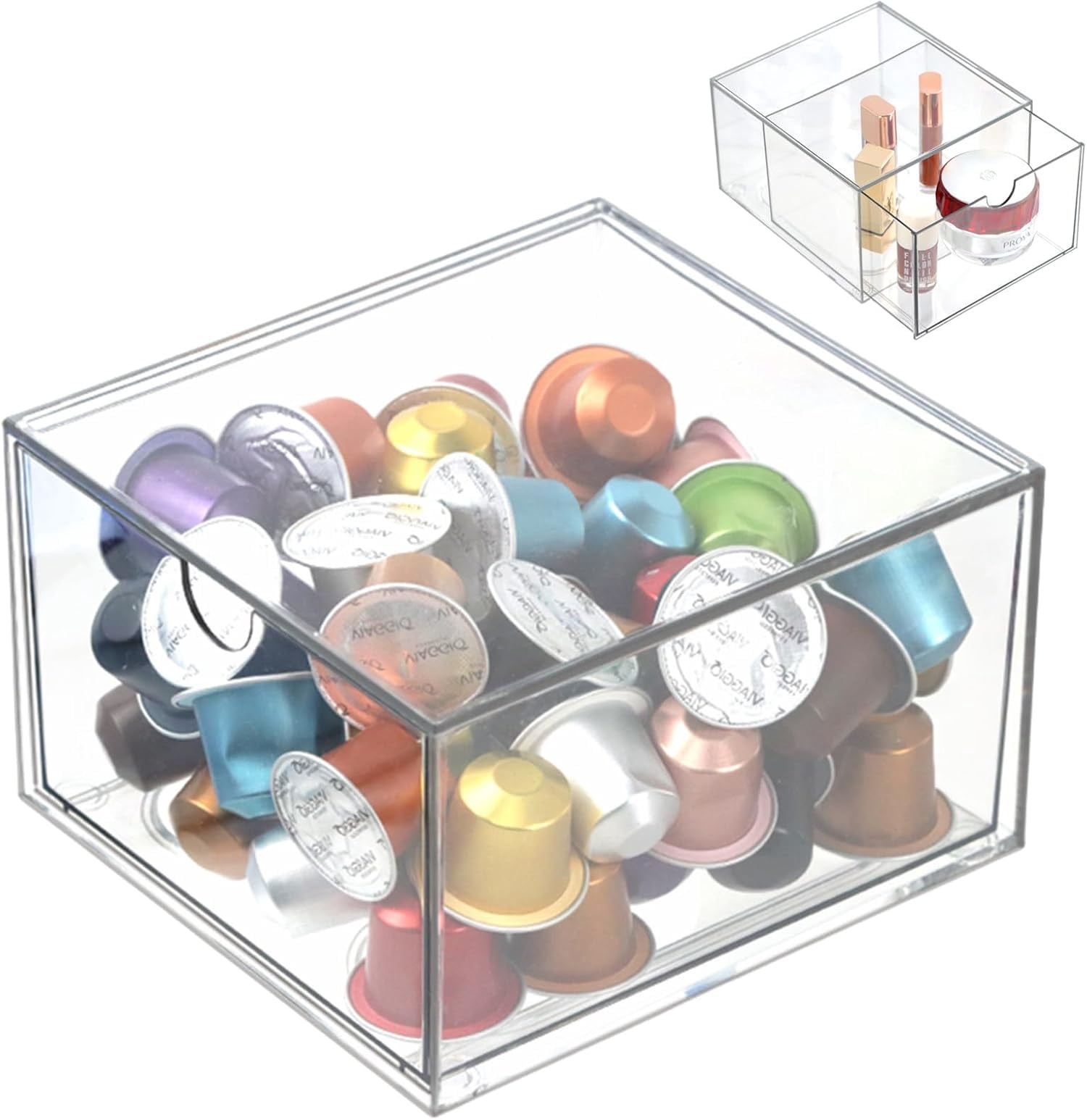 Clear Drawer, Arclic Box, Makeup Organizer Container, 6,5" Storage ...