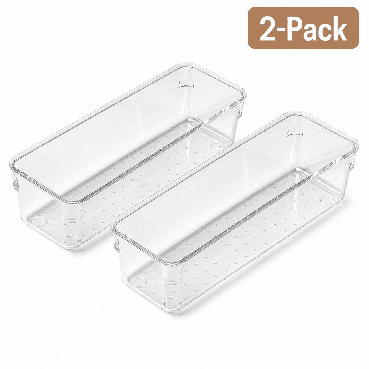 Clear Drawer Organizer Set, Versatile PET Stackable Storage Bins for ...