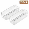 Clear Drawer Organizer Set, Versatile PET Stackable Storage Bins for ...